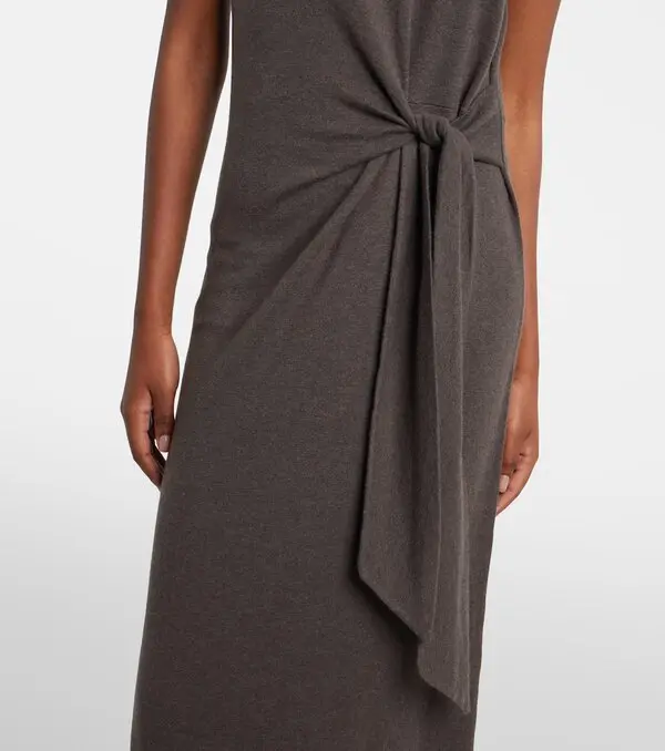 LISA YANG Angeline Cotton And Cashmere Maxi Dress - Brown