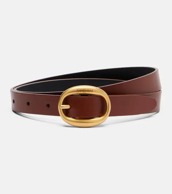 Saint Laurent Leather Belt - Brown