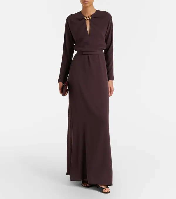 Max Mara Embellished Cady Maxi Dress