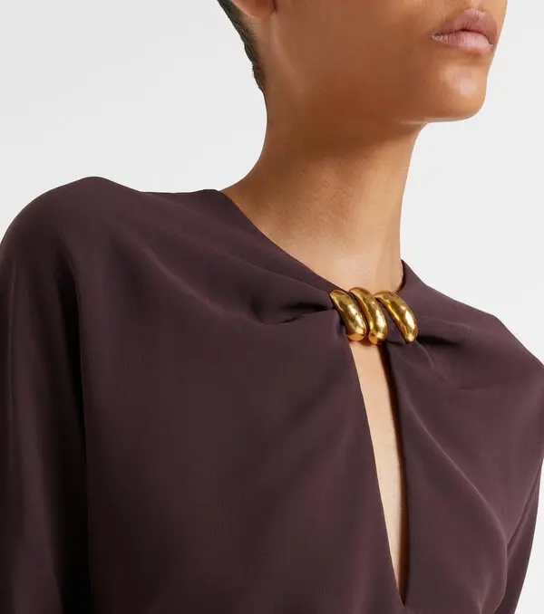 Max Mara Embellished Cady Maxi Dress
