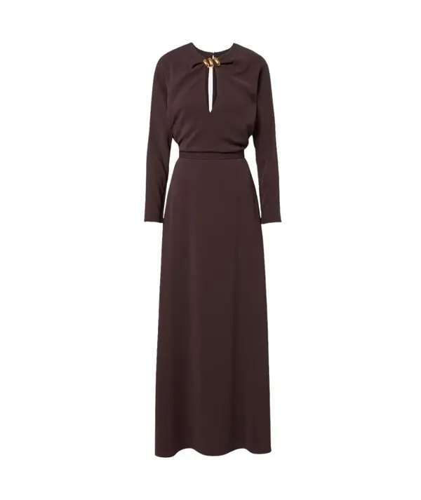 Max Mara Embellished Cady Maxi Dress - Brown
