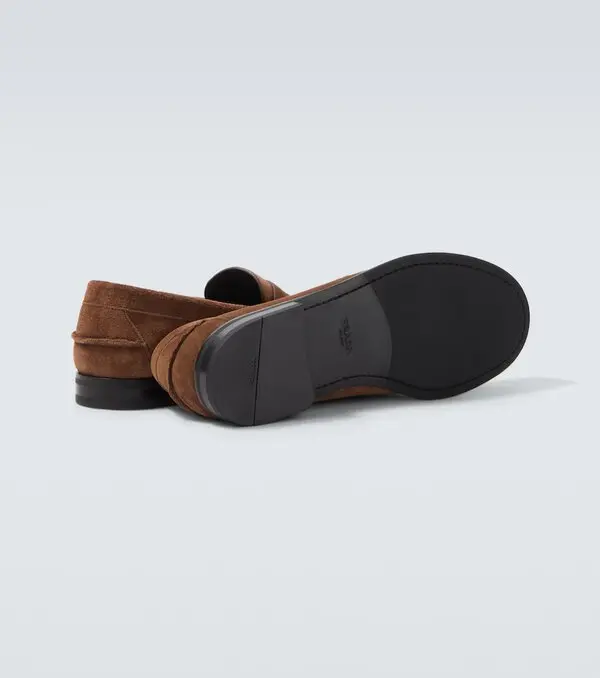 Prada Suede Penny Loafers