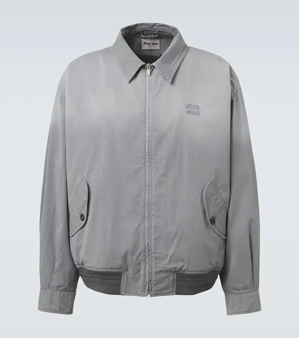 Miu Miu Cotton Twill Blouson Jacket - Grey