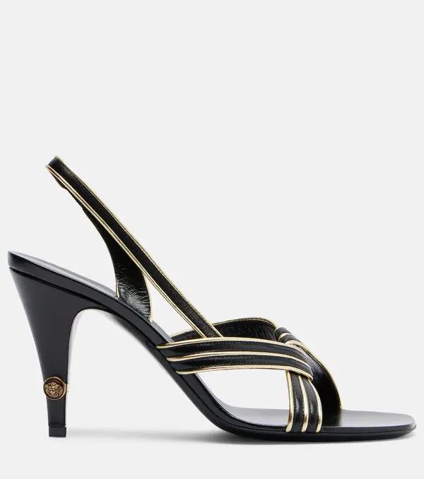 Versace Leather Slingback Sandals