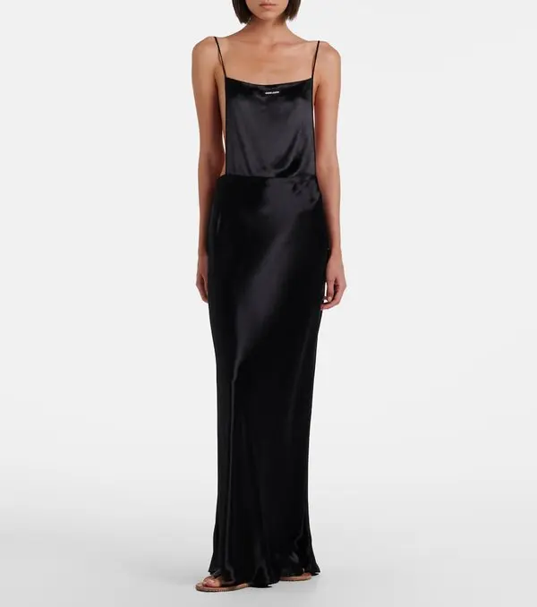 Miu Miu Satin Slip Maxi Dress