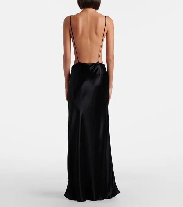 Miu Miu Satin Slip Maxi Dress