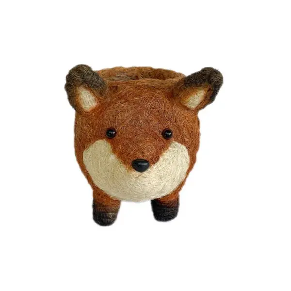 YUMI WEAVES Fox Plant Pot Desk Organiser - Black