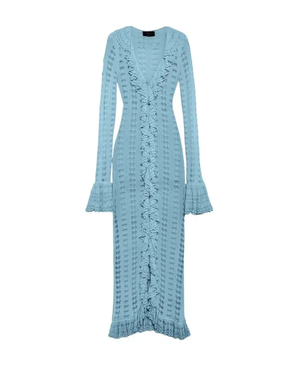 Blumarine Ruffled Knitted Maxi Dress