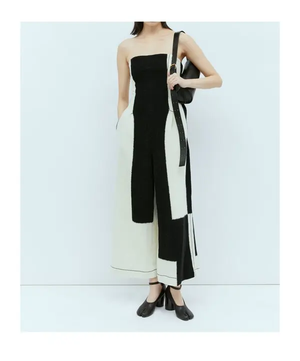 Issey Miyake Sleeveless Wide Leg Jumpsuit With Side Zippers And Pockets