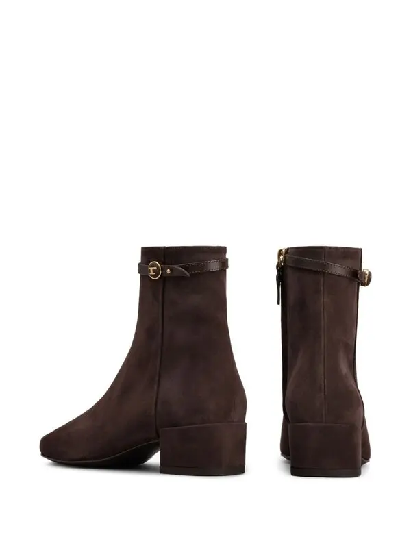 TOD'S Logo Plaque Ankle Boots - Brown