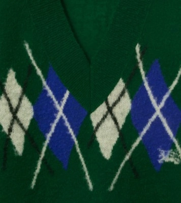 Burberry Argyle Intarsia V-neck Maxi Dress - Blue
