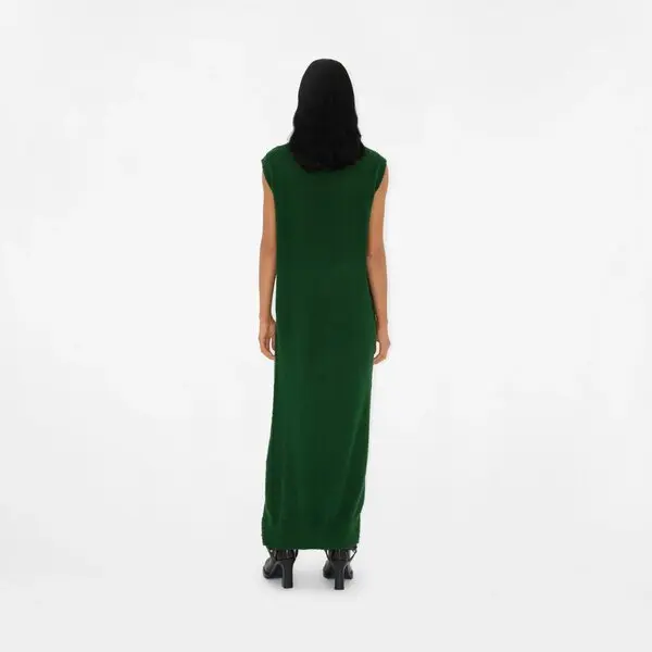 Burberry Argyle Intarsia V-neck Maxi Dress - Blue
