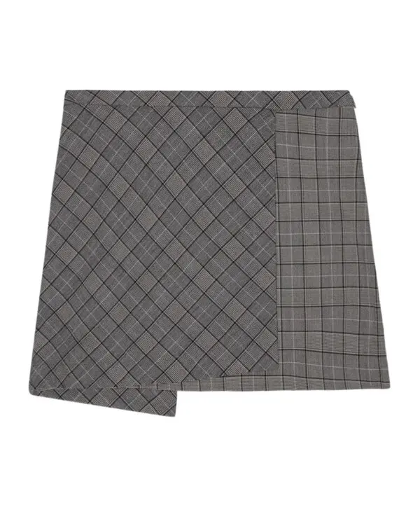 GANNI Checked Wool Miniskirt