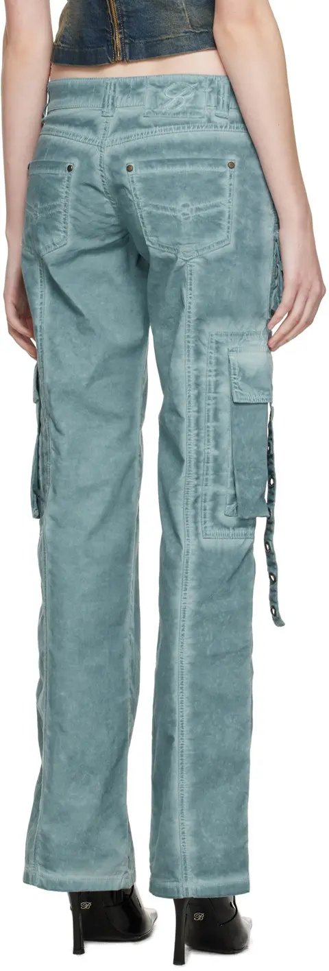 Blumarine Low-rise Cargo Jeans With Decorative Eyelets