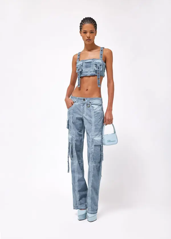 Blumarine Low-rise Cargo Jeans With Decorative Eyelets