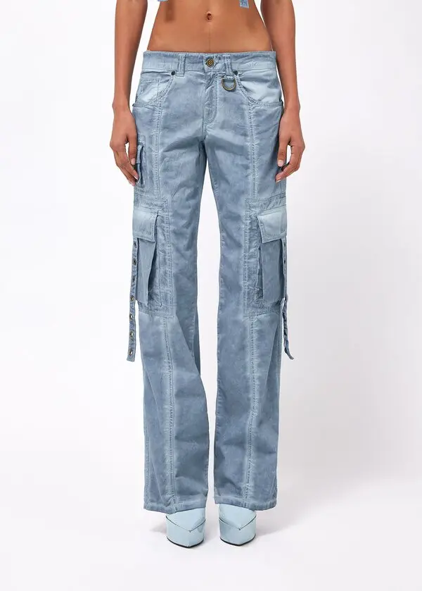 Blumarine Low-rise Cargo Jeans With Decorative Eyelets