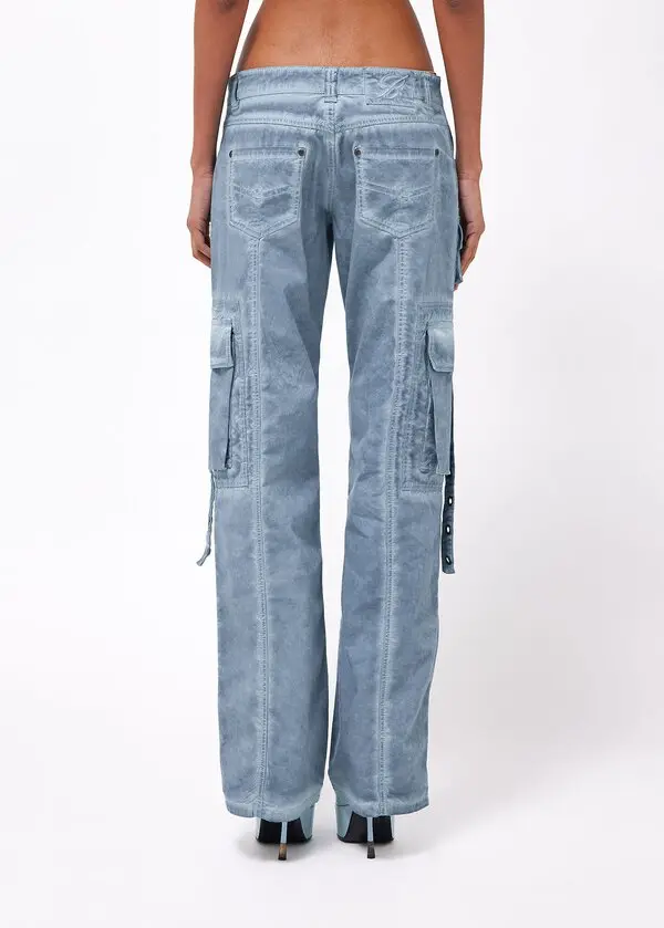 Blumarine Low-rise Cargo Jeans With Decorative Eyelets