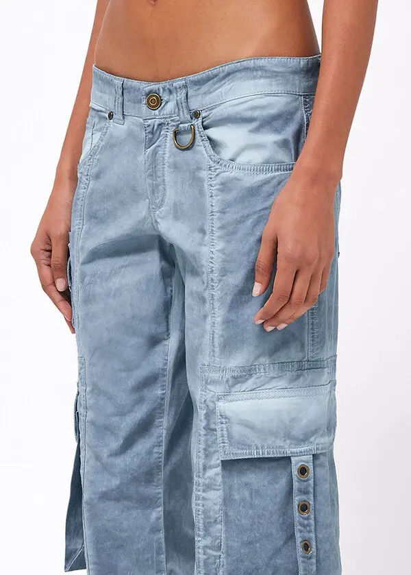 Blumarine Low-rise Cargo Jeans With Decorative Eyelets
