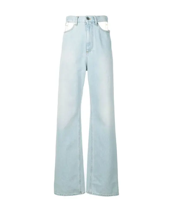 MAISON MARGIELA High-waisted Wide-leg Jeans - Light Blue