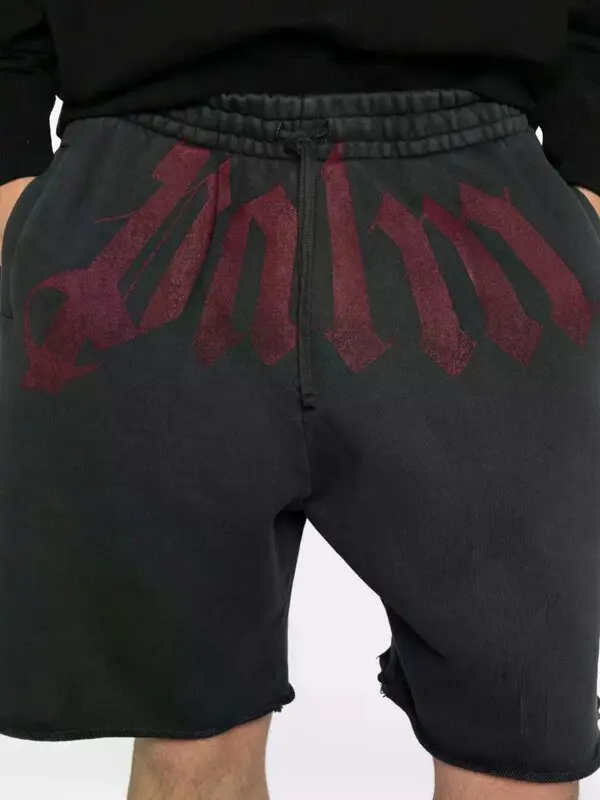 Palm Angels Logo-print Raw-cut Shorts