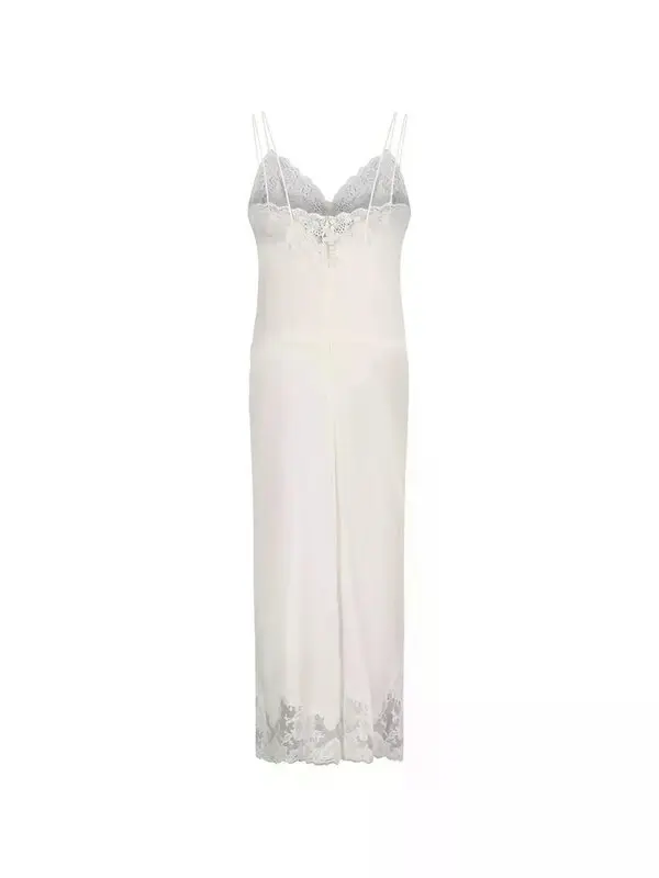 Ermanno Scervino Crystal Embellished Lace Trim Dress - Neutrals