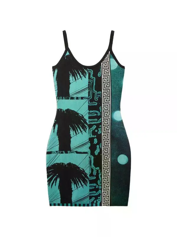 Versace Greca Print Bodycon Dress