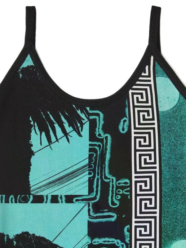 Versace Greca Print Bodycon Dress