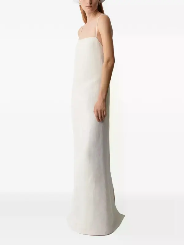 Calvin Klein Off-white Spaghetti Strap Square Neck Dress
