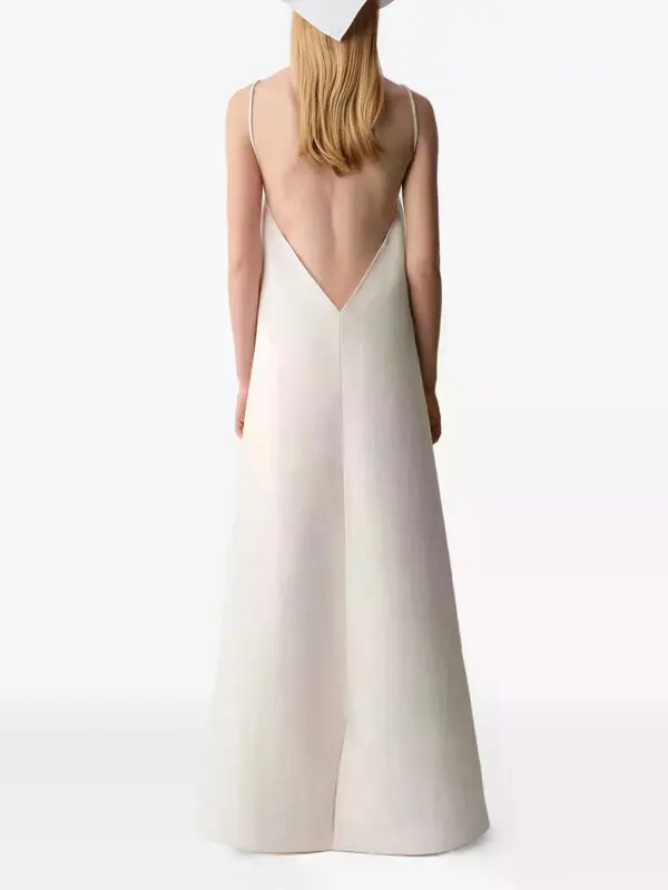 Calvin Klein Off-white Spaghetti Strap Square Neck Dress