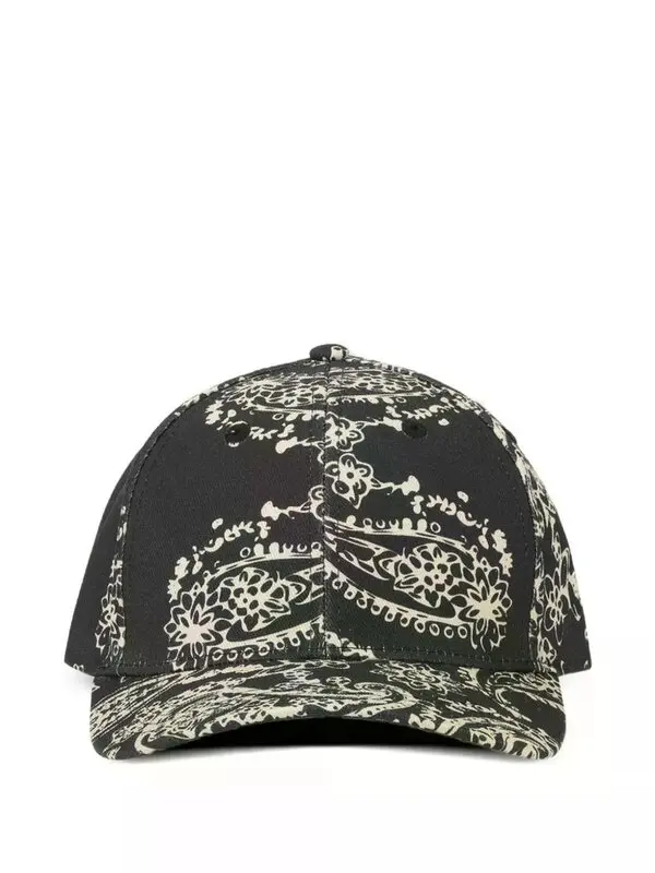 LES DEUX Paisley Print Baseball Cap - Black