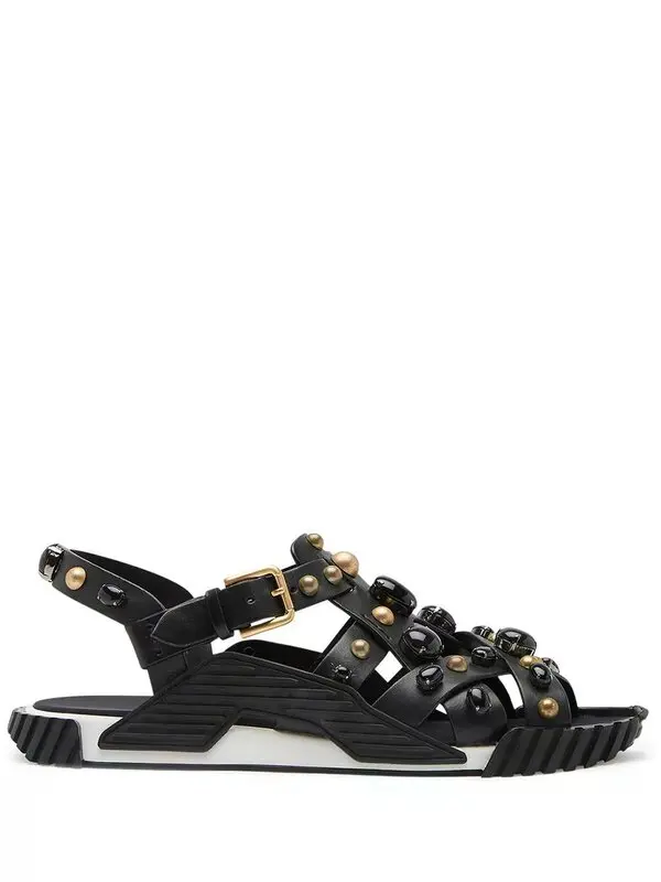 Dolce & Gabbana Embellished Studded Open Toe Sandals