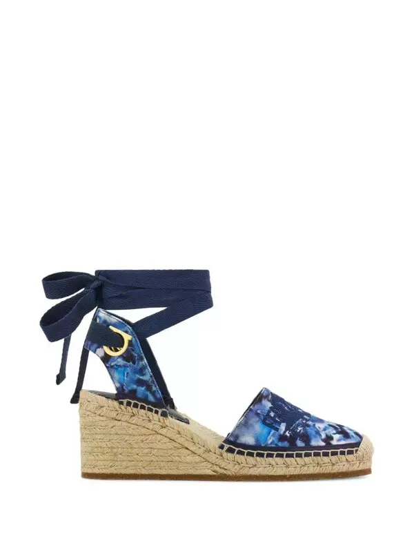 FERRAGAMO Carantion Print Espadrilles - Blue