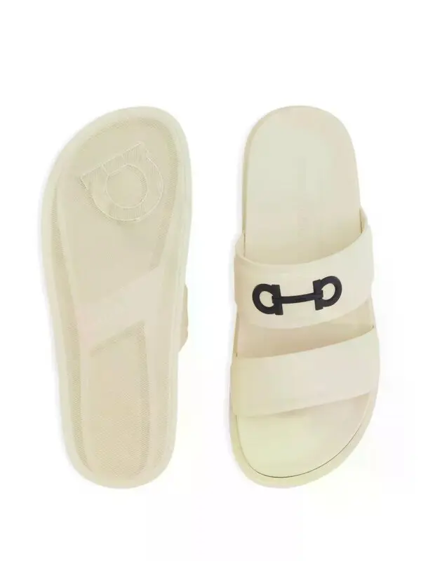 FERRAGAMO Gancini Ornament Calfskin Slides