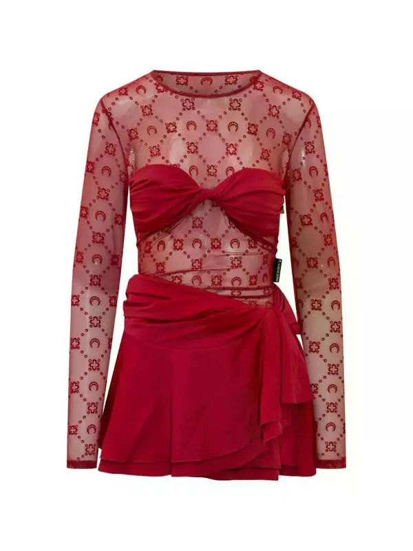 MARINE SERRE Moonogram Mesh Dress
