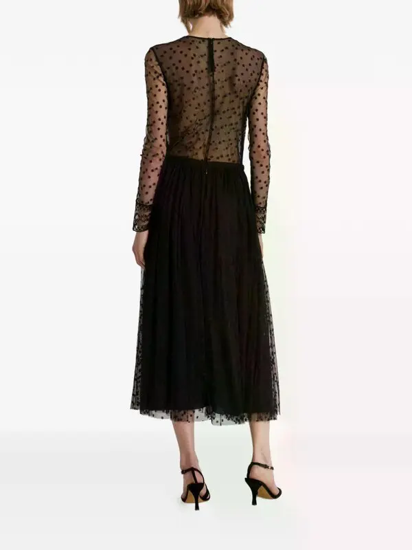 Alberta Ferretti Polka Dot Sheer Mesh Top