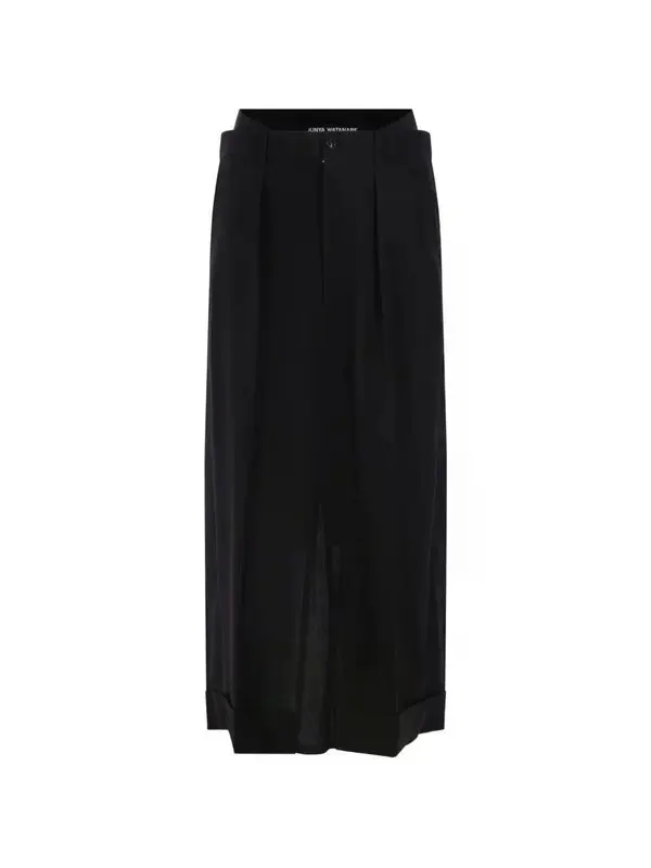 Junya Watanabe Pleated Detail Cuffed Hem Skirt