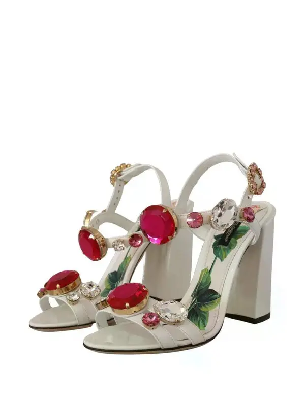 Dolce & Gabbana Embellished Patent Leather Heeled Sandals