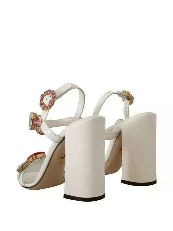 Dolce & Gabbana Embellished Patent Leather Heeled Sandals