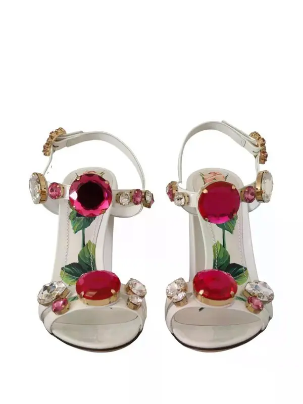 Dolce & Gabbana Embellished Patent Leather Heeled Sandals
