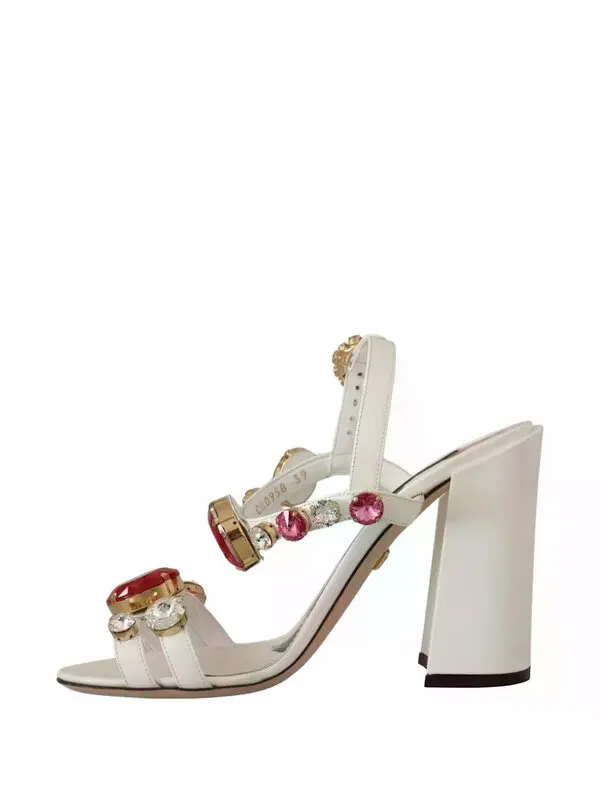 Dolce & Gabbana Embellished Patent Leather Heeled Sandals