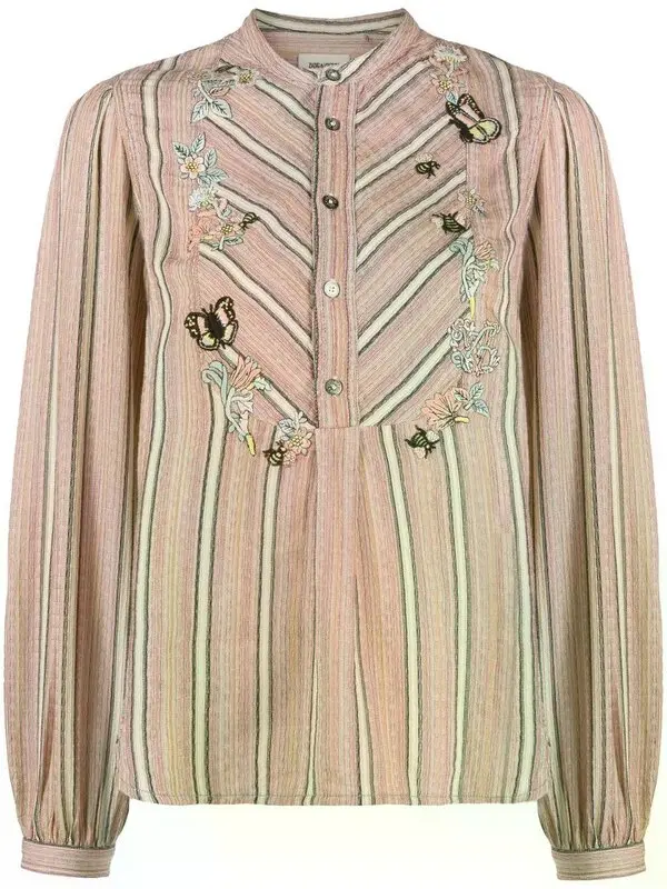 Zadig&Voltaire Embroidered Pinstriped Blouse