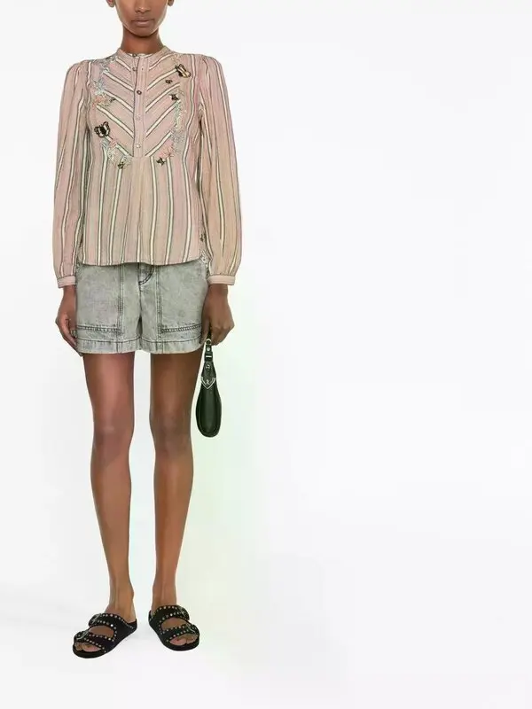 Zadig&Voltaire Embroidered Pinstriped Blouse