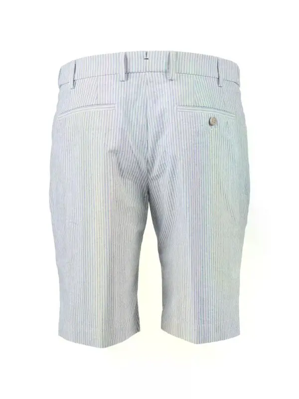 BERWICH Striped Seersucker Tailored Shorts - Blue
