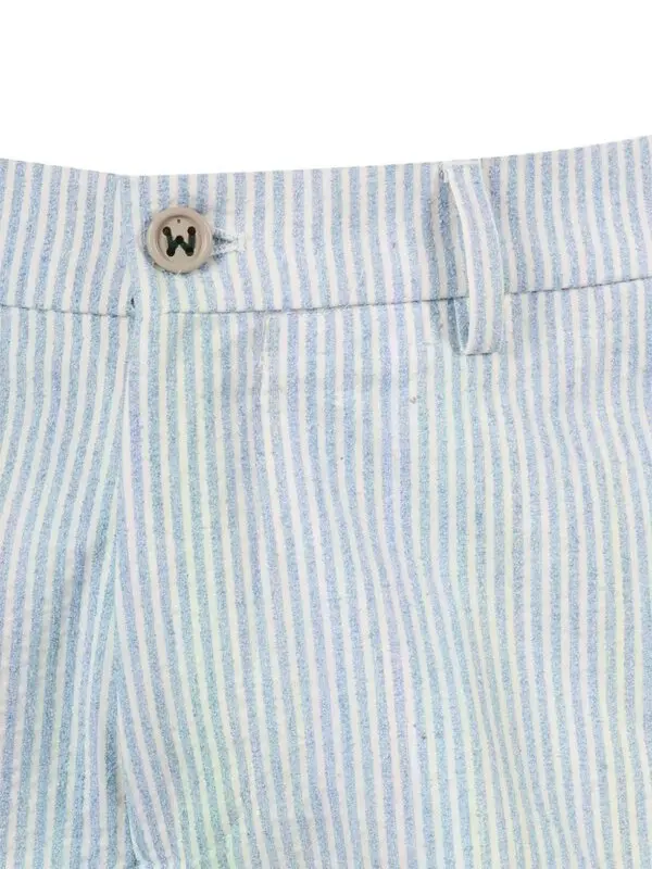 BERWICH Striped Seersucker Tailored Shorts - Blue