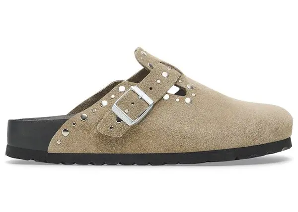 BIRKENSTOCK Boston Rivets Suede - Taupe