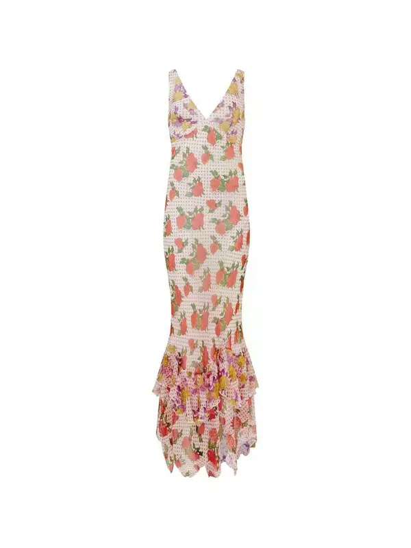 DONDE ESTEBAN Ruffled Maxi Dress - Neutrals