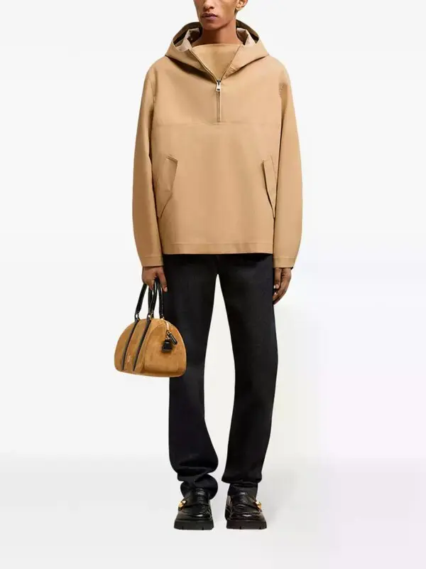 AMI Paris Zip-up Hooded Cotton Jacket