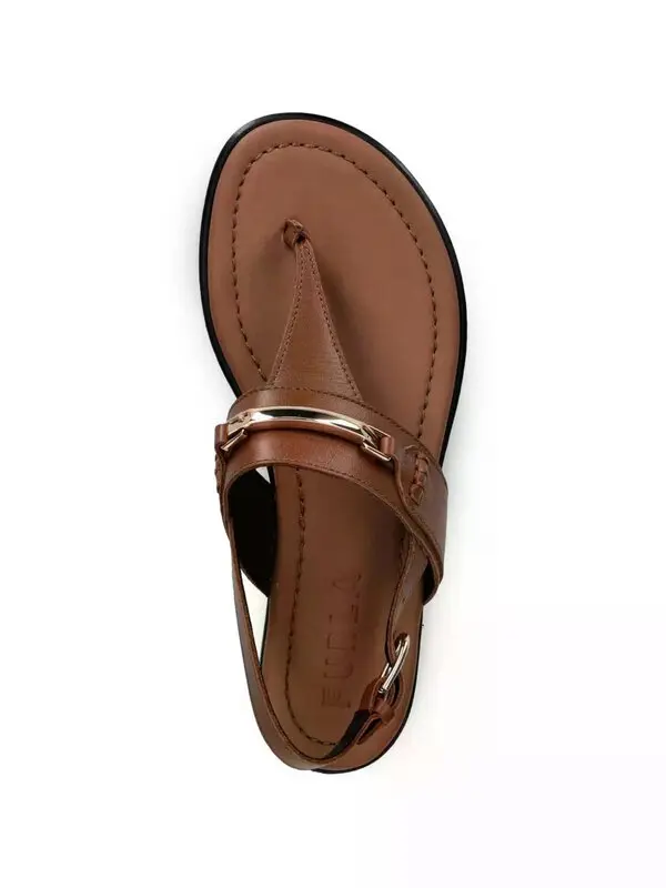Furla Logo Plaque Buckled Sandals