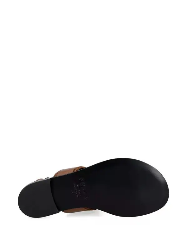 Furla Logo Plaque Buckled Sandals