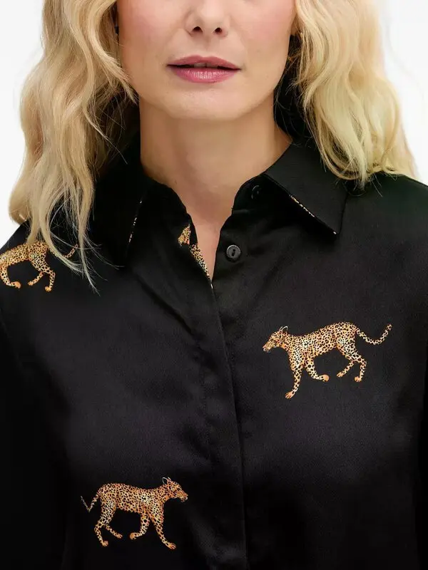 Lola Casademunt Leopard Print Satin Shirt